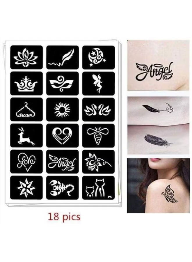Biotouch Temporary Tattoo Black Ink with Stencils Collection – ROSaLINE